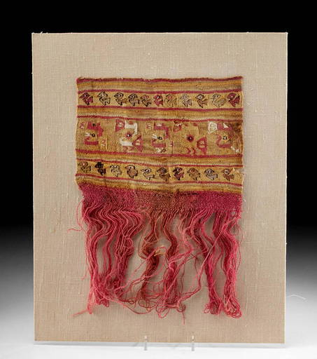Vibrant Chimu Woven Textile Panel Bird Motif - Aug 25, 2022 | Artemis ...