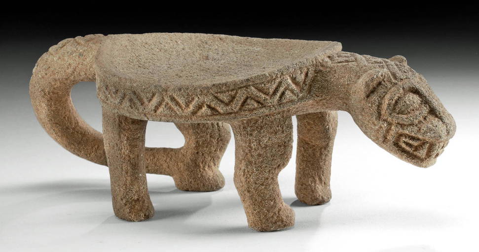 Buy Fine Costa Rican Basalt Metate - Jaguar Form | Artemis Gallery in CO