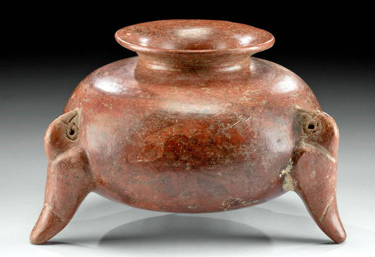 Exhibited Colima Redware Tripod Jar w/ Parrots - Sep 01, 2022 | Artemis ...