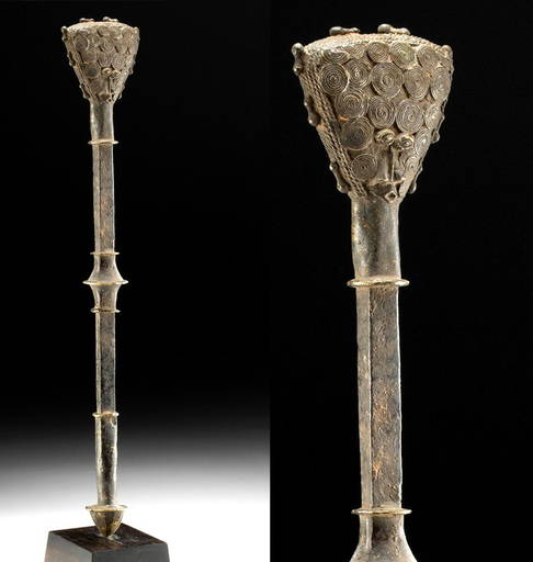 Buy 19th C. African Yoruba Iron Scepter, Janiform Head Atop | Artemis ...