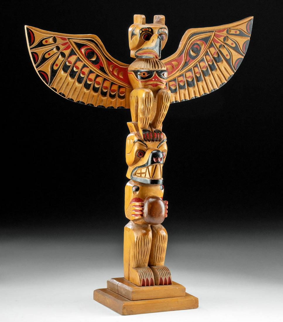 20th C. Northwest Coast Inuit Painted Wood Totem Pole - Sep 24, 2022 ...