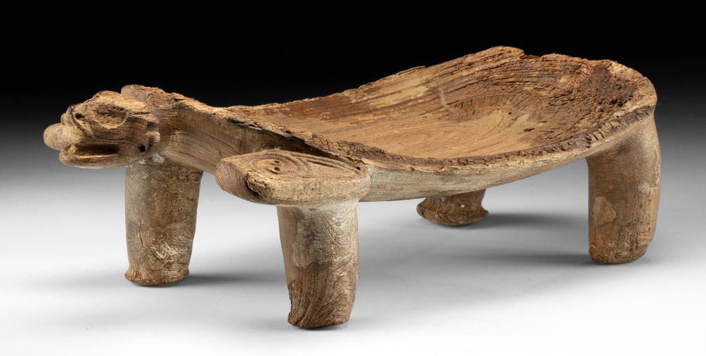 Museum Exhibited Taino Wood Duho Stool, C 14 Tested