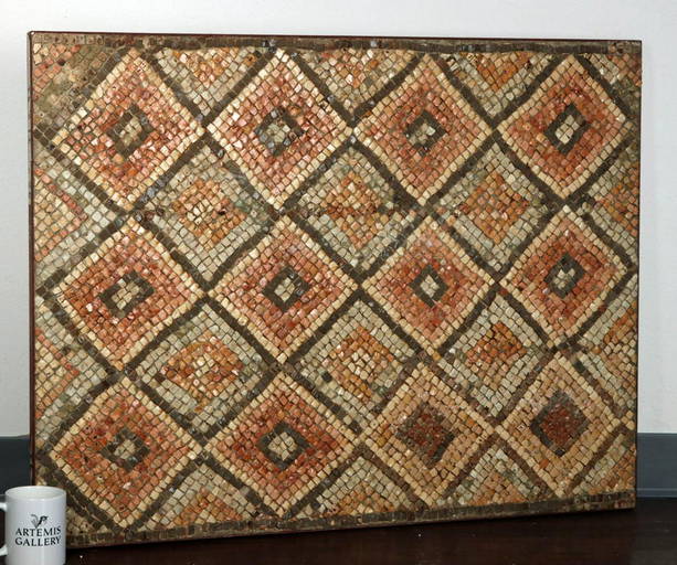 Roman Geometric Mosaic Concentric Squares