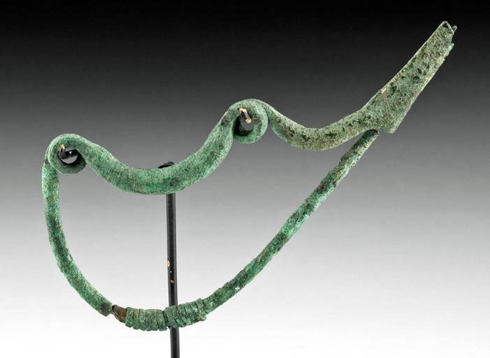 Etruscan / Villanovan Bronze Fibula, Bow Form