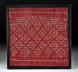 Large Chancay Lace Textile W/ Avian Motif