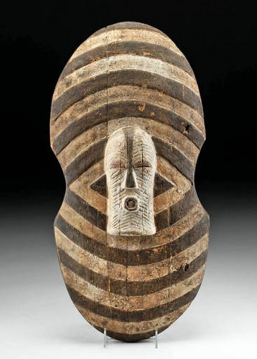 19th C. African Songye Wood Shield w/ Kifwebe Mask - Oct 27, 2022 ...
