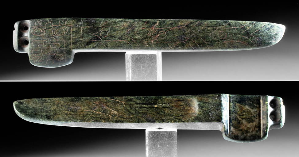 Olmec Incised Serpentine Stone Drug Spoon (#0140B) on Nov 10, 2022 ...