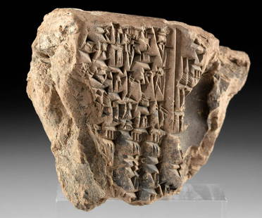 Mesopotamian Clay Cuneiform Tablet, Grain Receipt