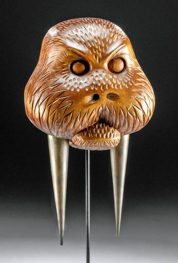 Folk Art Beechwood Walrus Sculpture By Sarreid