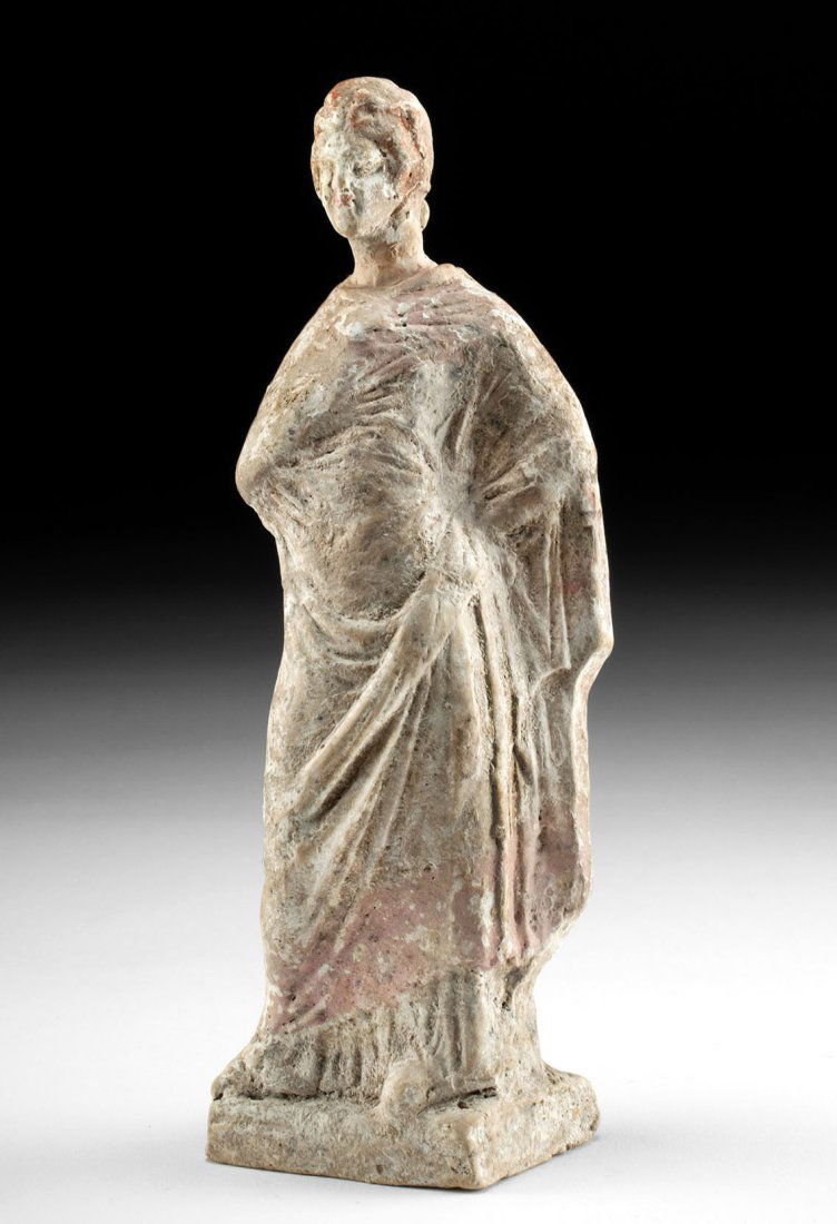 Greek Canosan Pottery Female Standing Contraposto