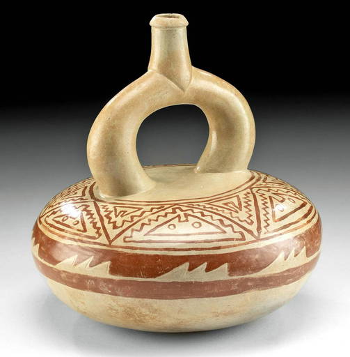 Moche Fineline Pottery Vessel w/ Abstract Stingrays (#0192) on Dec 15 ...