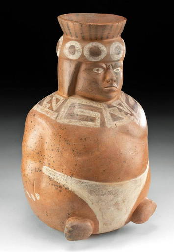 Impressive Moche Pottery Figural Jar - Rotund Man (#0195) on Dec 15 ...