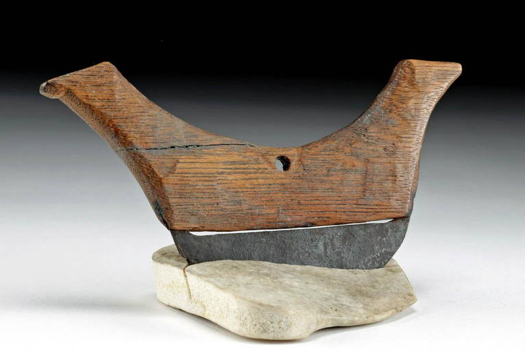 20th C. Inuit Ulu Knife + Whale Bone Sharpener (#0139) on Dec 25, 2022 ...