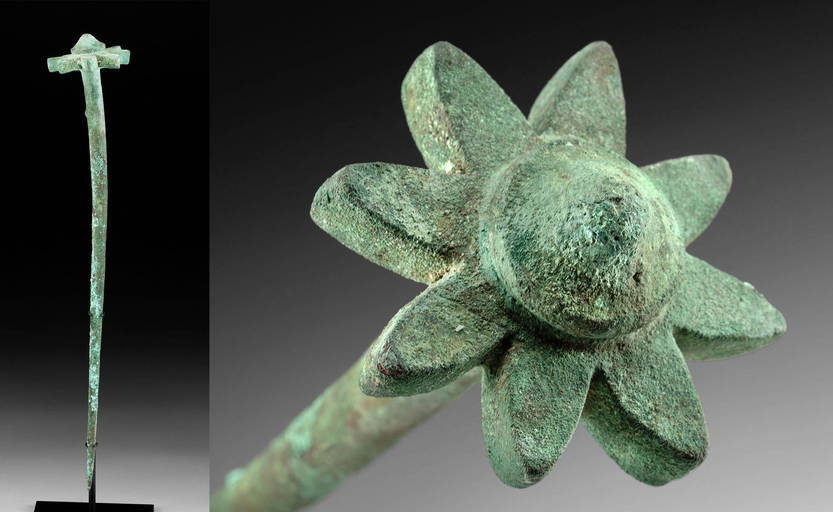 Rare / Huge Moche Copper Mace Floral Spikes (#0160) on Jan 08, 2023 ...