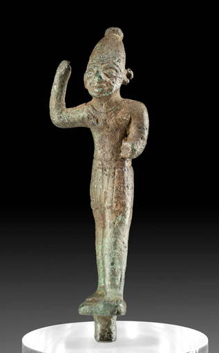 Canaanite Bronze Striding Figure Smiting God, Baal