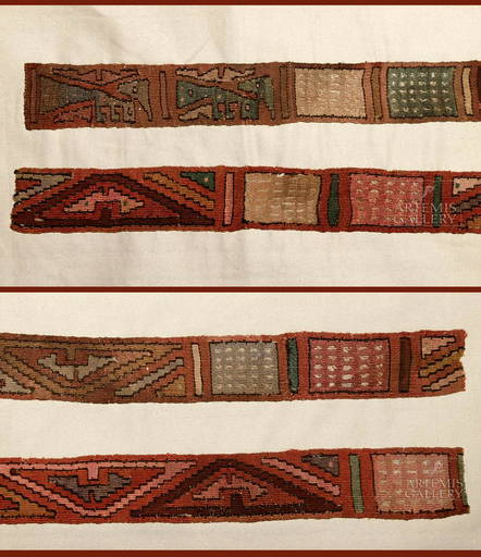 Moche Textile Belt Fragments (set Of 2)