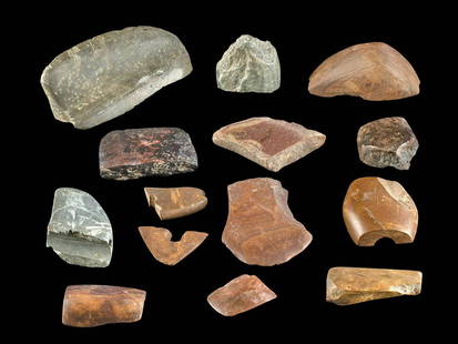 30 Native American Archaic Pottery / Stone Fragments