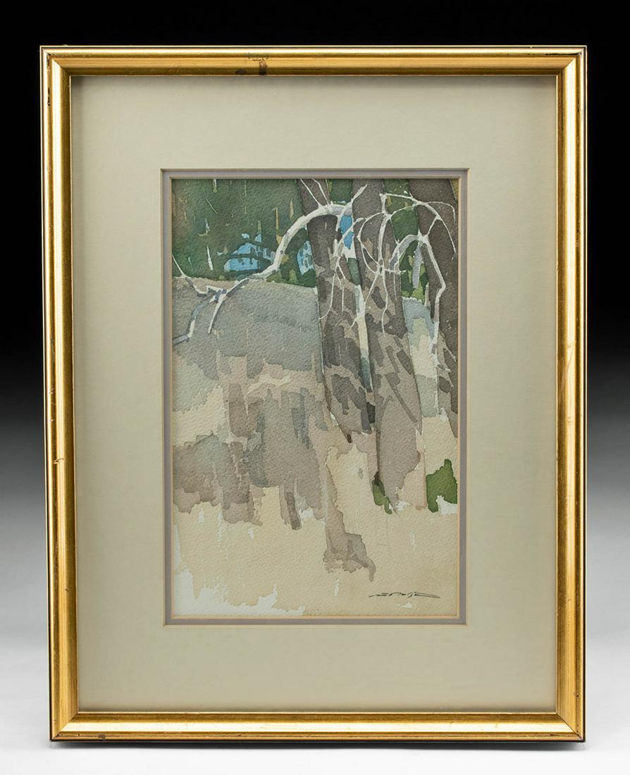 Charles Timothy Prutzer Watercolor Woodland