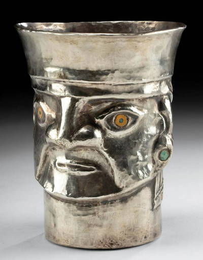 Stunning Sican Silver & Turquoise Lord Aquilla Vessel (#0208) on Mar 09 ...