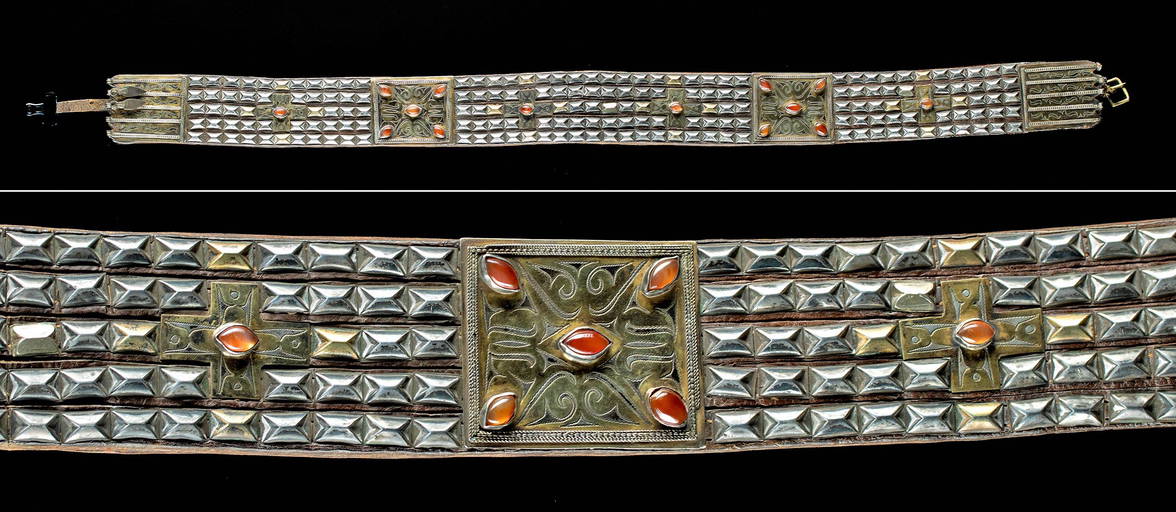 19th C. Turkoman Horse Collar, Gilt Silver / Carnelian (#0078) on Mar ...