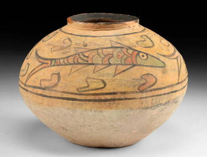 Indus Valley Pottery Footed Jar Linear Motifs