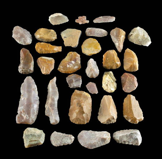 31 Native American Chert Lithic Flake Scraper Tools