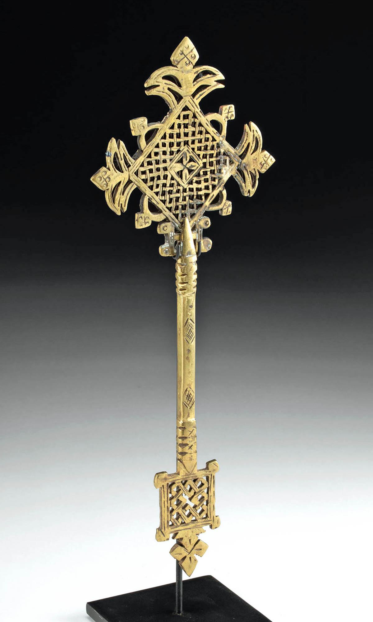 20th C. Ethiopian Orthodox Brass Processional Cross (#0173) on Apr 06 ...