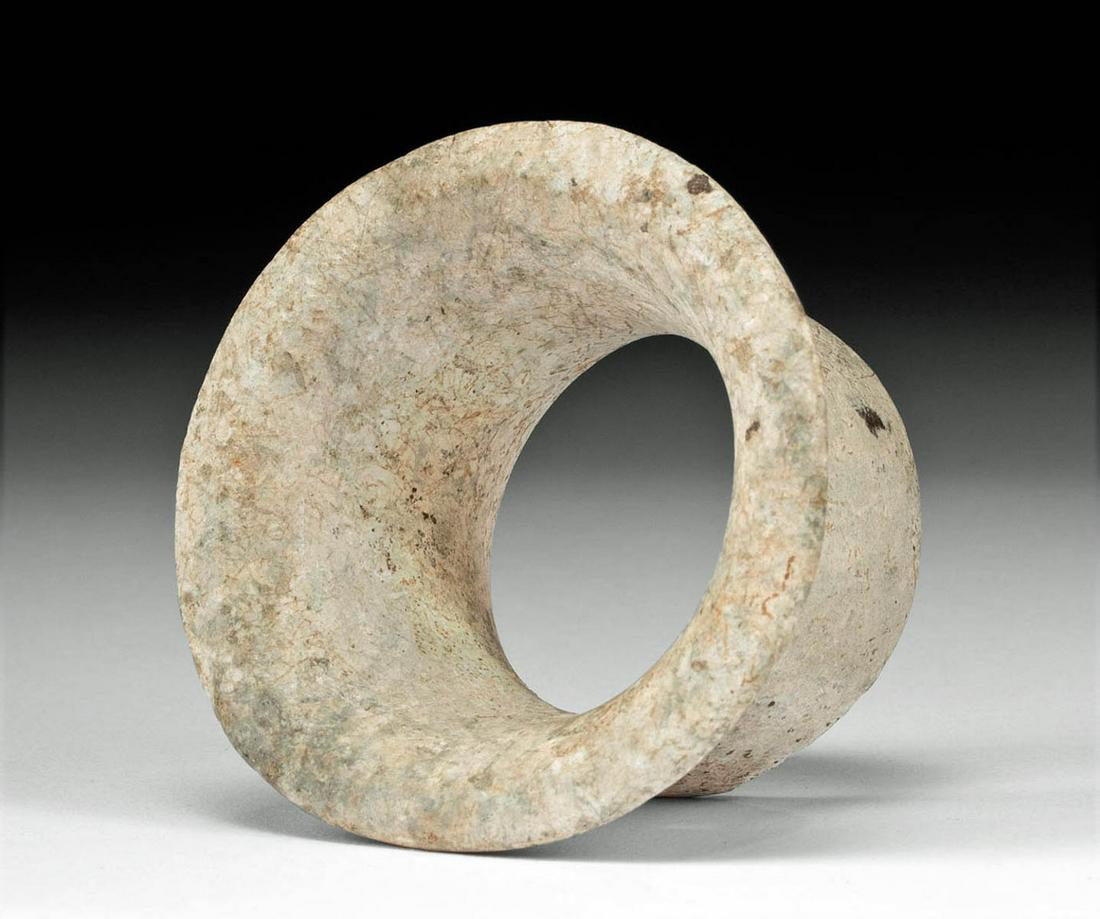 Massive Maya Calcite Stone Earspool