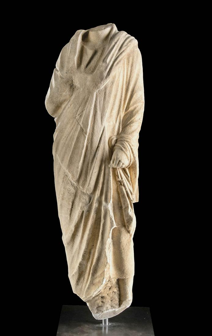 Lifesize Roman Marble Togatus (man Wearing Toga) Auction