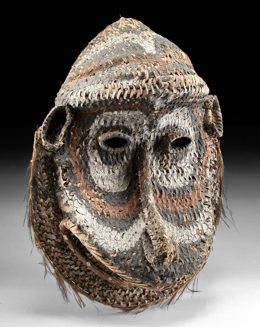 Papua New Guinea Iatmul Woven Cane Gable Mask