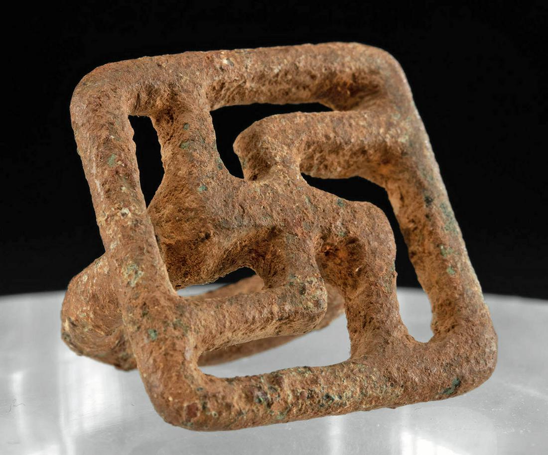 Bactrian Bronze Stamp Seal Stamp, Swastika Motif Auction