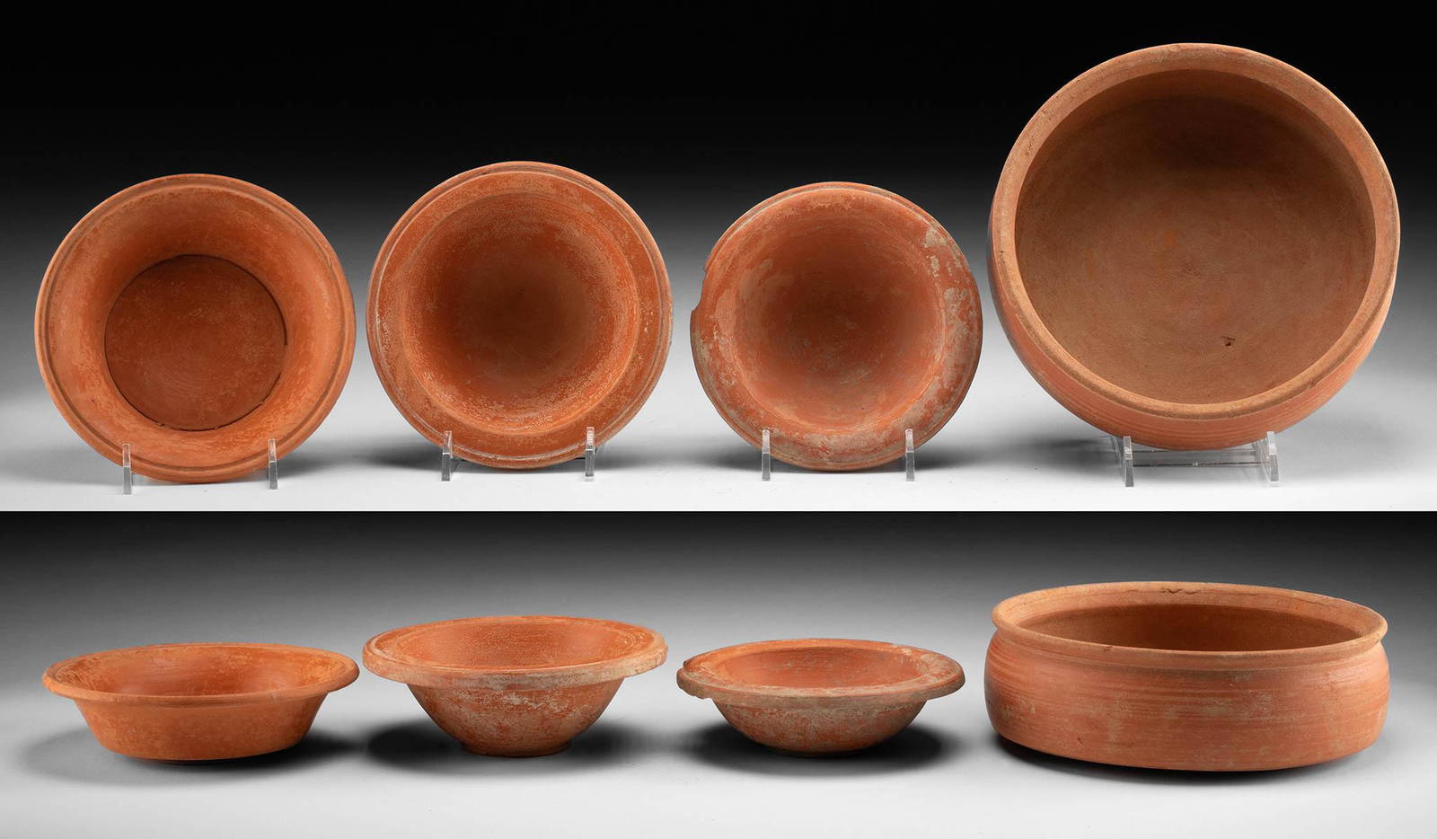 Four Roman Redware Pottery Vessels Auction