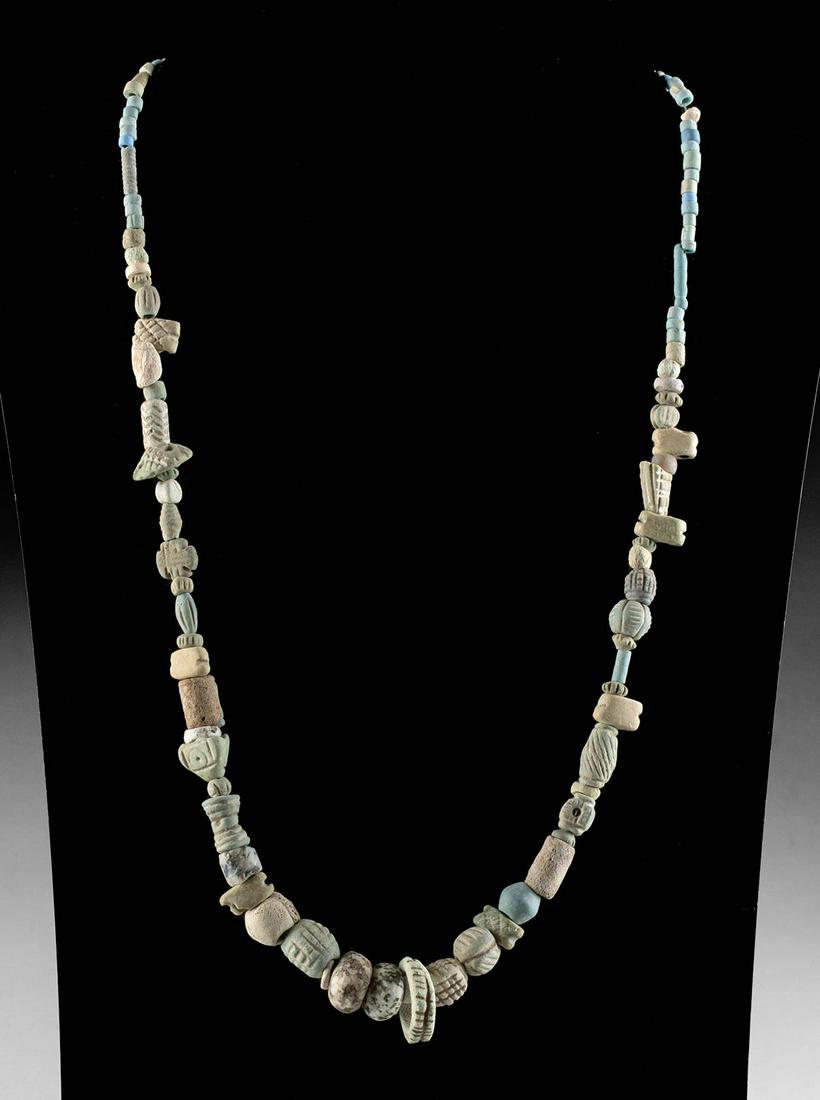 Sumerian Faience & Stone Beaded Necklace Auction