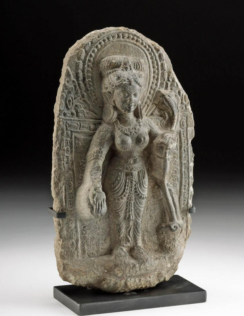 8th C. Indian Pala Stone Panel Of Tara Bodhisattva Auction