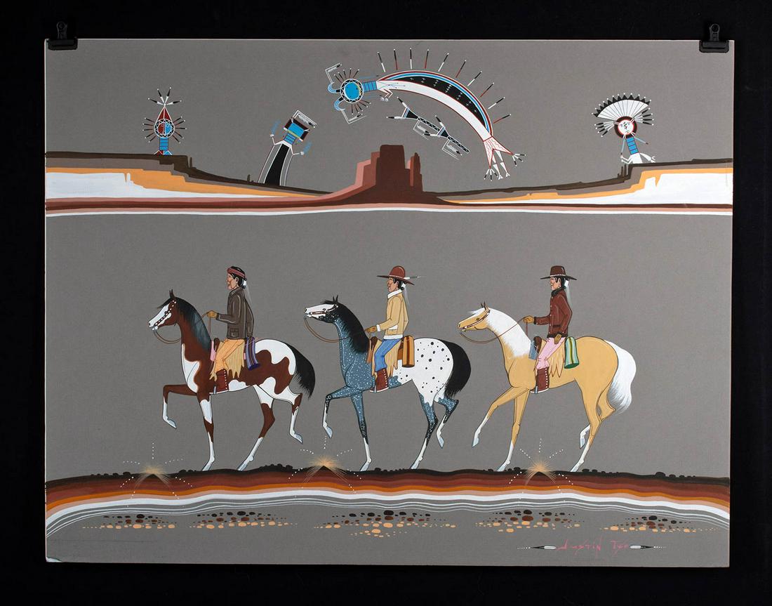 Justin Tso Painting "going To A Yei Dance" (1986) Auction