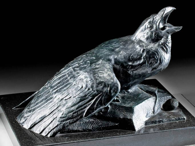 William Reese Bronze Sculpture "the Raven" (1986)