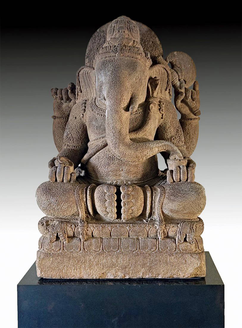 Huge 9th C. Indonesian (java) Stone Statue Of Ganesha Auction