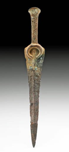 Luristan Bronze Dagger W/ Lunate Handguard