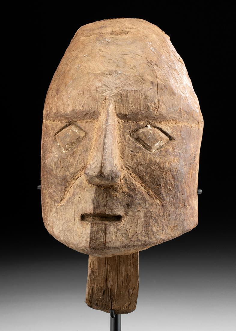 Wari / Chancay Wood Mummy Bundle Face Mask Auction