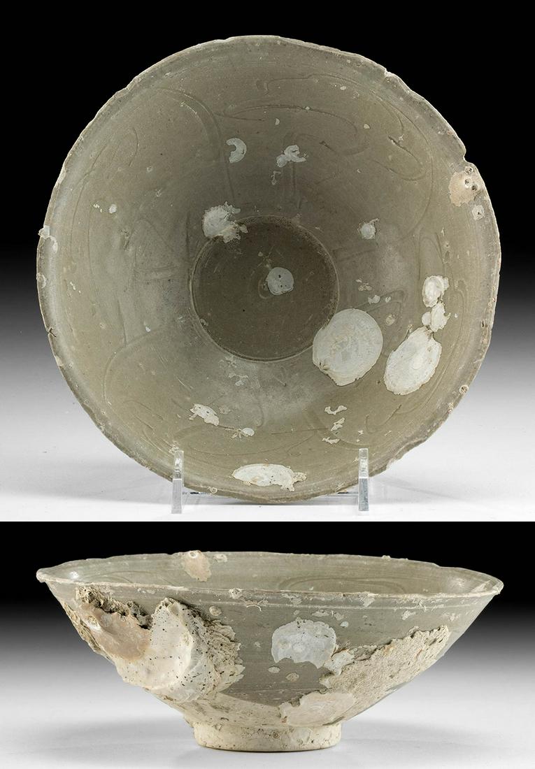 Chinese Song Pottery Bowl, Marine Encrustations Auction