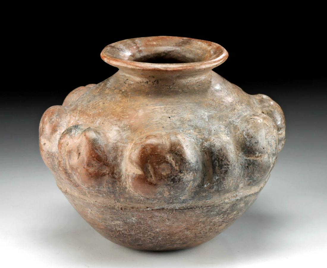 Colima Redware Jar Peyote Cactus Blossoms, Ex-bonhams Auction