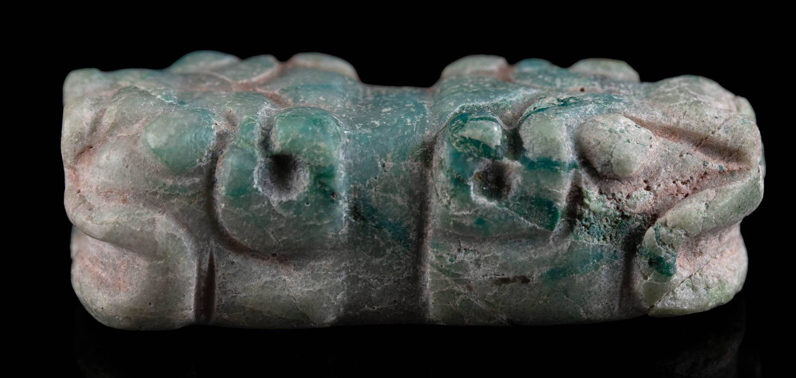 Chavin Stone Bead W/ Two Feline Heads Auction