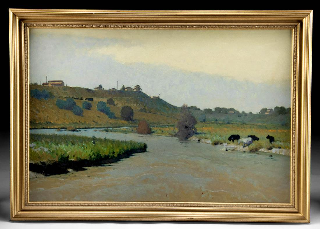 Paul Forster Landscape Painting - River Pastoral Auction