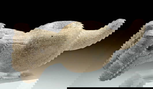 Costa Rican Green Stone Ceremonial Three Skull Mace Head