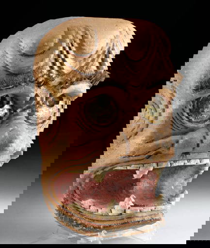 Japanese Meiji Showa Mask Of Demon / Kishin (noh Theater Tradition)