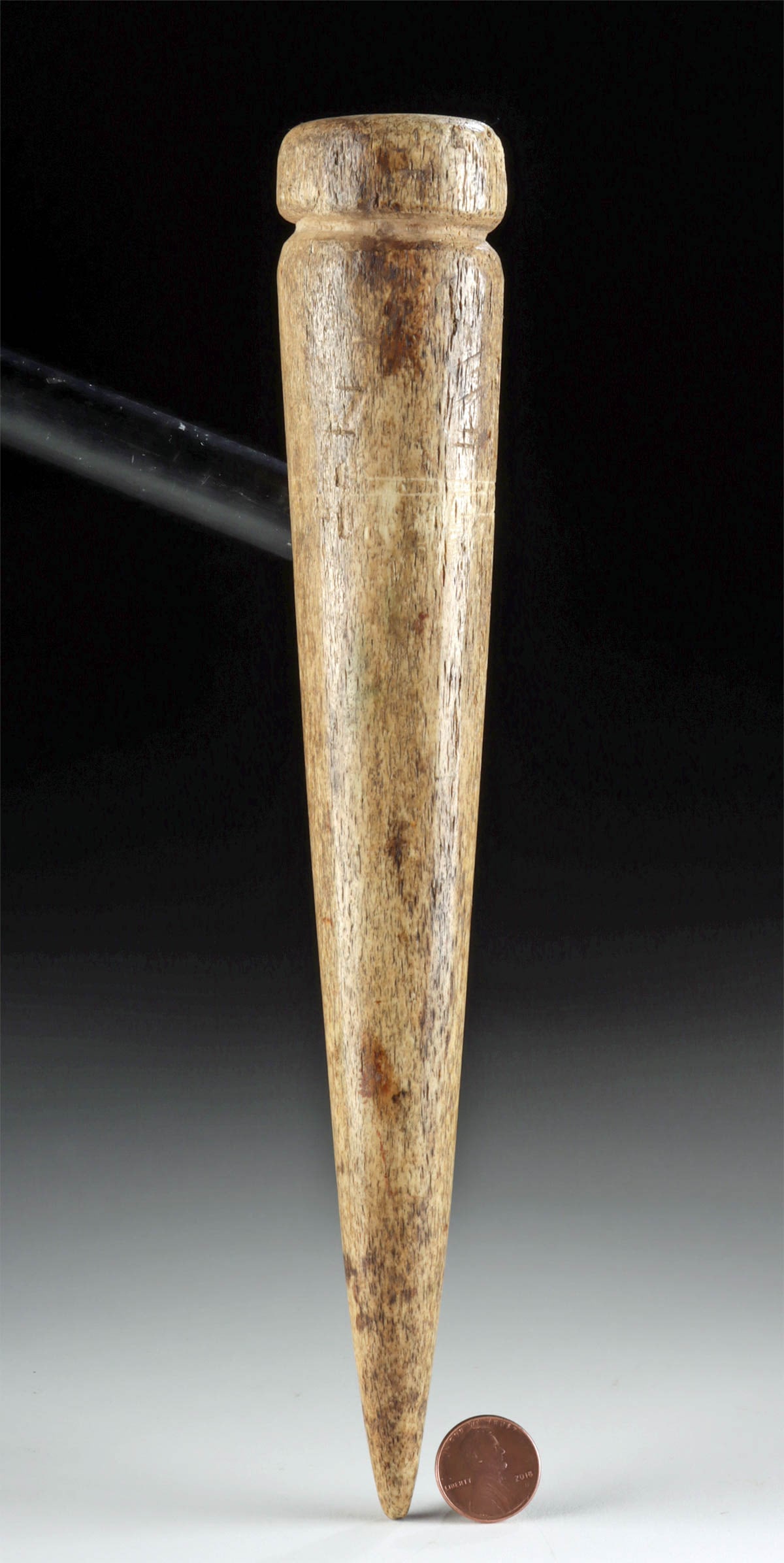 19th C. American Sailor's Whale Bone Fid Tool Auction
