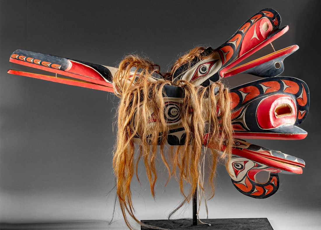 First Nations Kwakiutl Mask "crooked Beak Of Heaven" Auction