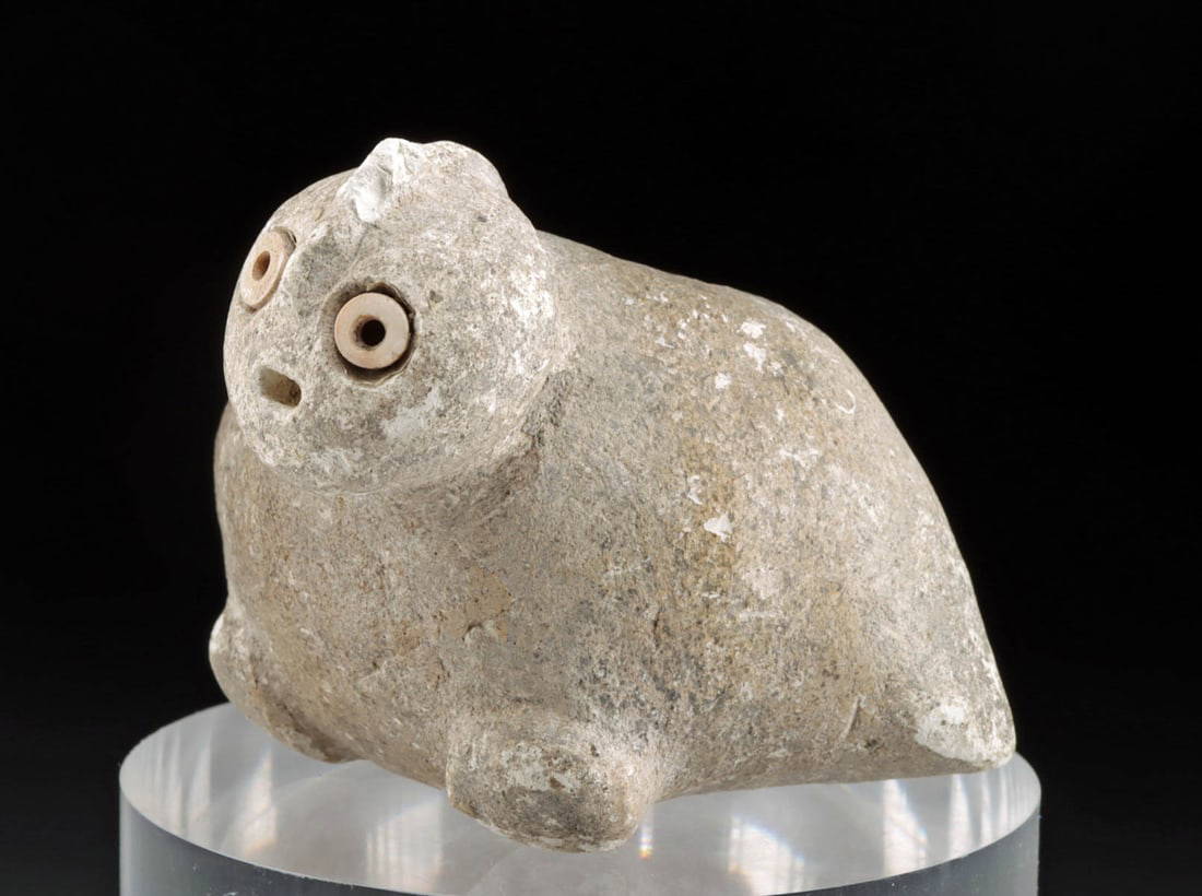 Mississippian Stone Pipe Bowl Stylized Bird Form Auction