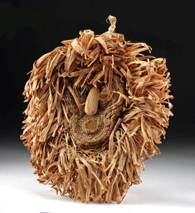 Early 20th C. Iroquois Corn Husk Mask Gajesa / Bushy Head