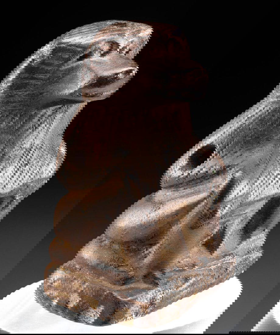 Museum-exhibited Egyptian Effigy Of Thoth (simian Form) Auction